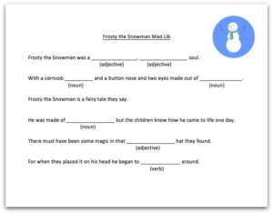 A Frosty Musical Mad Lib - Wholesome Harmonies, LLC